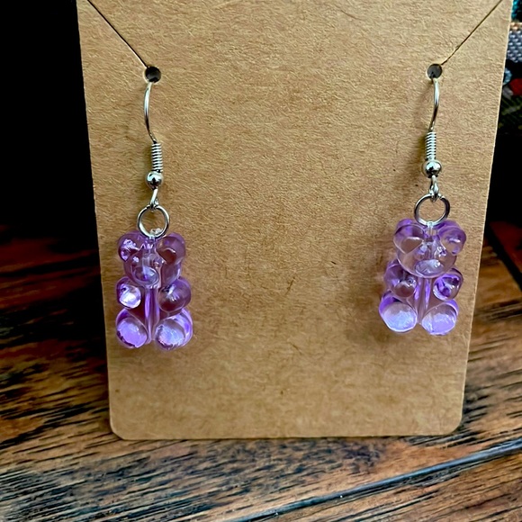 Jewelry | Purple See Through Gummy Bear Earrings | Poshmark
